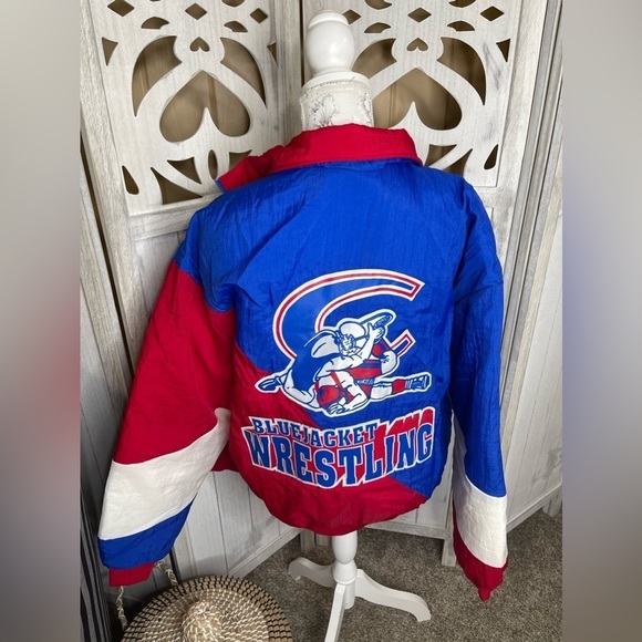 swingster | Jackets & Coats | Vintage 9s Wrestling Puffy Jacket Hooded ...